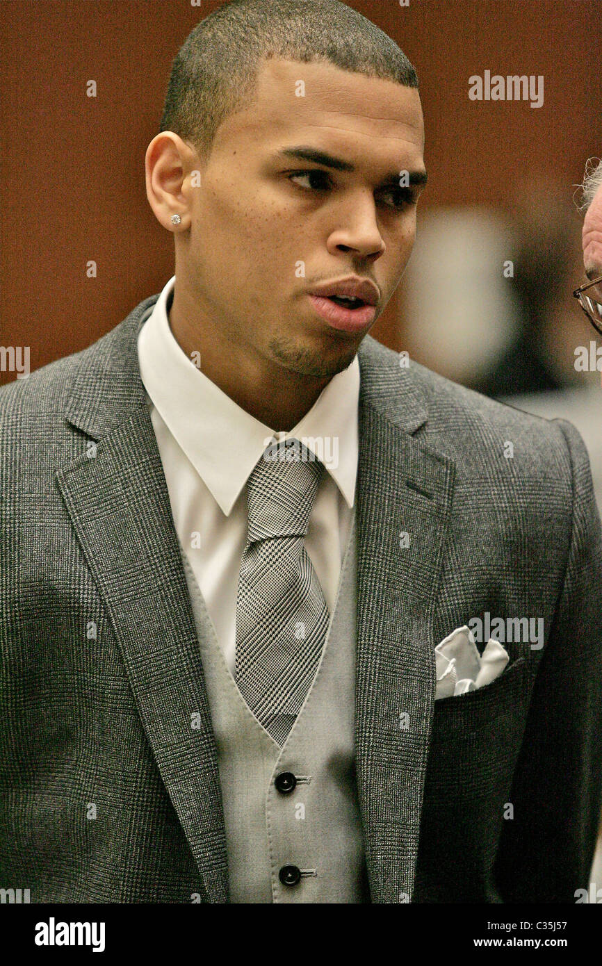 Chris Brown before a Los Angeles Superior Court judge Los Angeles ...