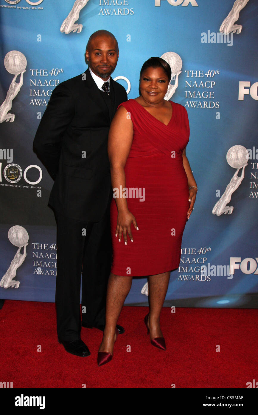 Mo'Nique and her husband Sidney Hicks 40th NAACP Image Awards held at ...