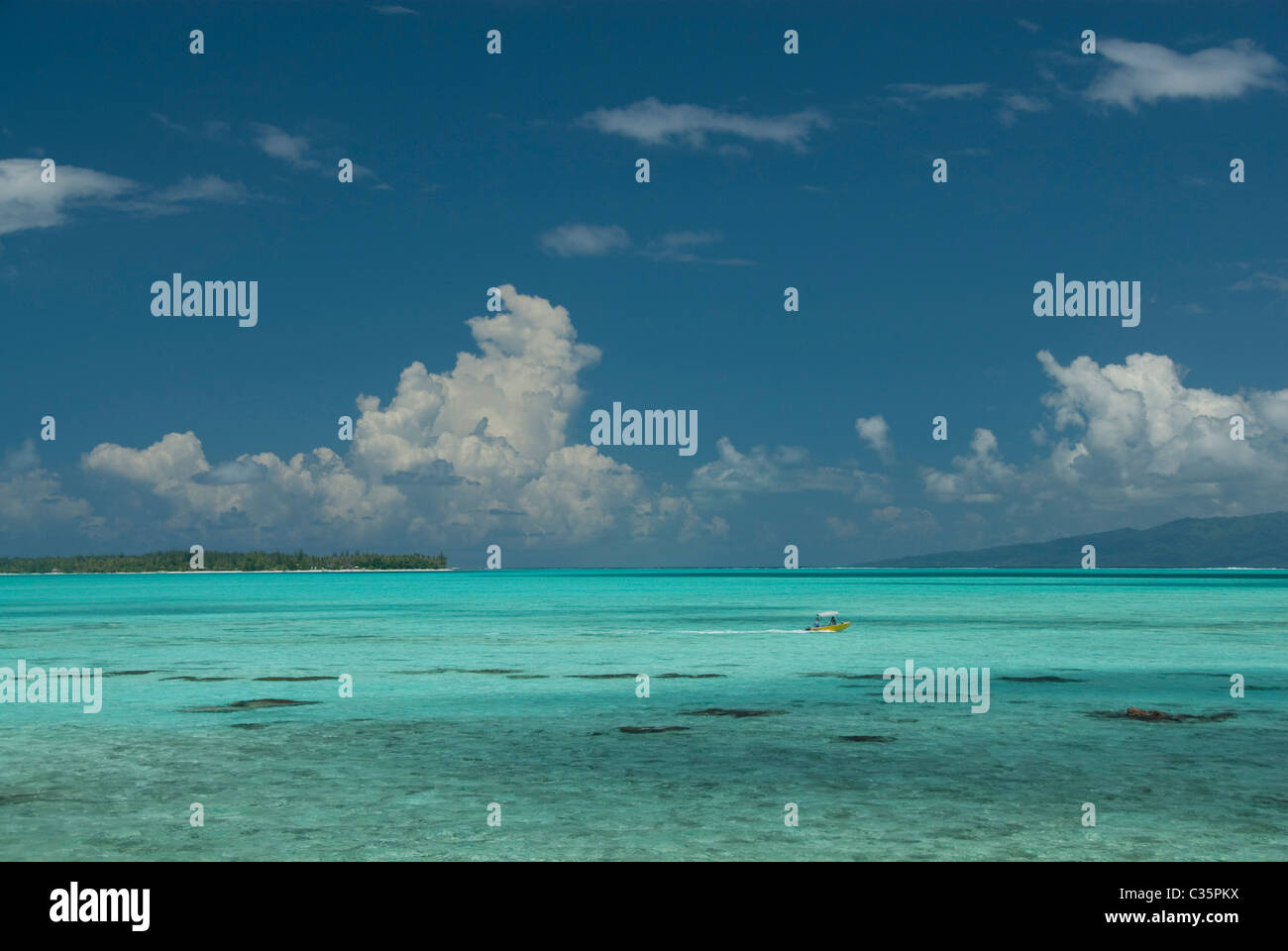 View from Matira Point Bora Bora Atoll French Polynesia Stock Photo - Alamy