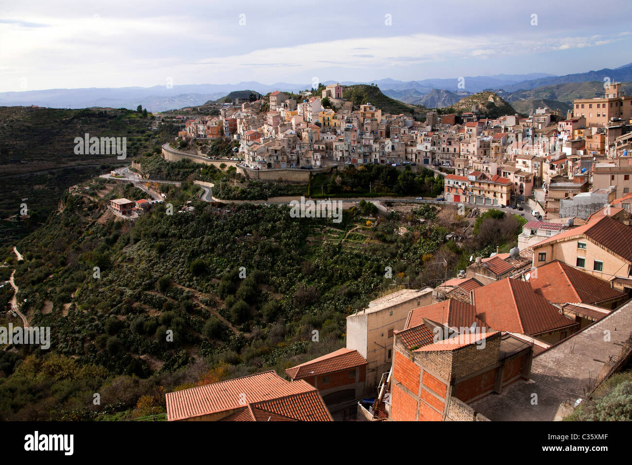 Cityscape, Centuripe, Sicily, Italy Stock Photo - Alamy