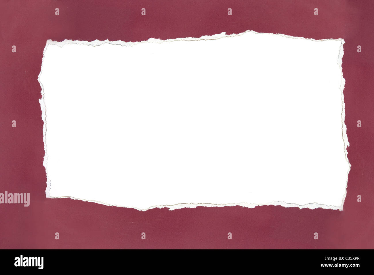 old red frame made from torn paper Stock Photo - Alamy