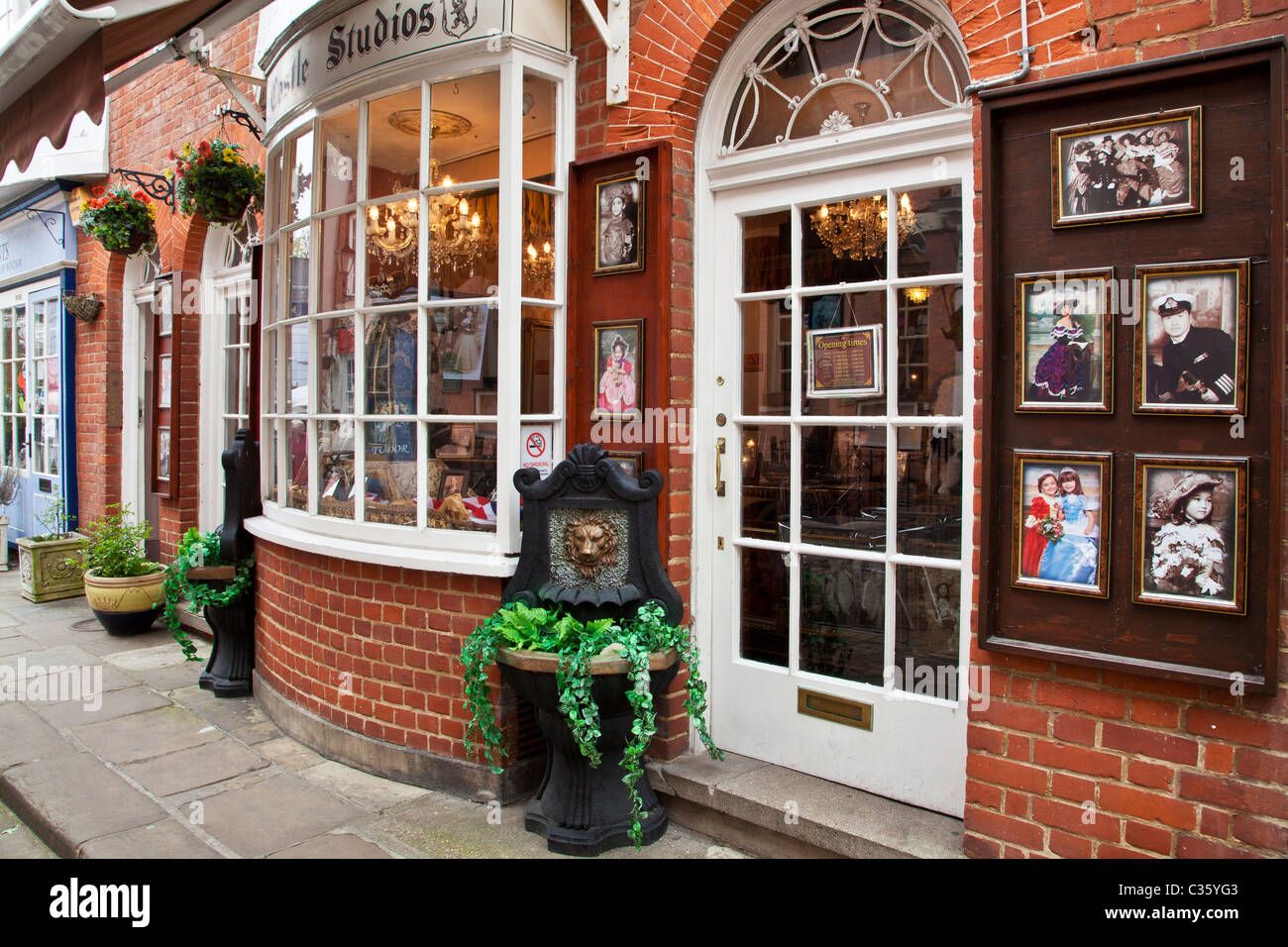 Pretty bay windowed Georgian shop front in Church Street, a small ...