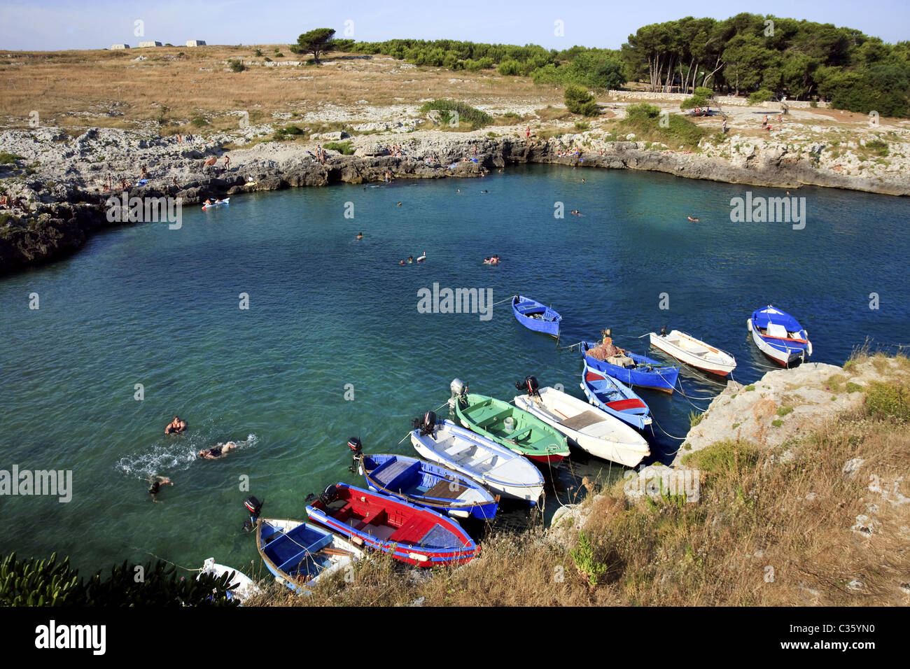 Bay, Porto Badisco, Salento, Apulia, Italy Stock Photo - Alamy