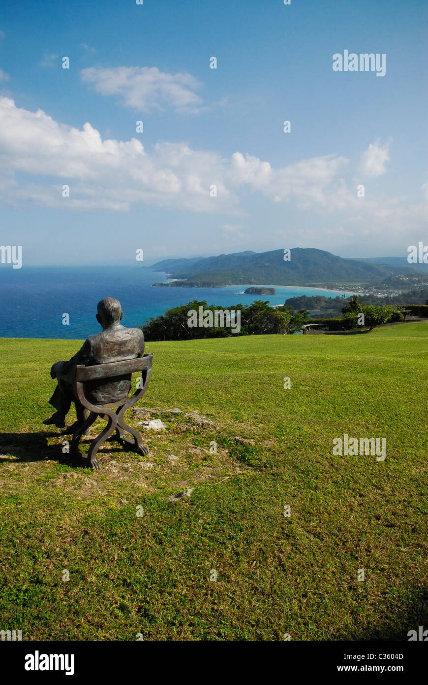 Sculpture of Noel Coward at Firefly, the Jamaican home of Noel Coward ...