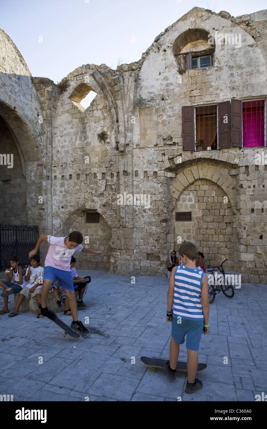 Romanic basilica, Rhodes, Dodecanese, Greek Islands, Greece, Europe ...