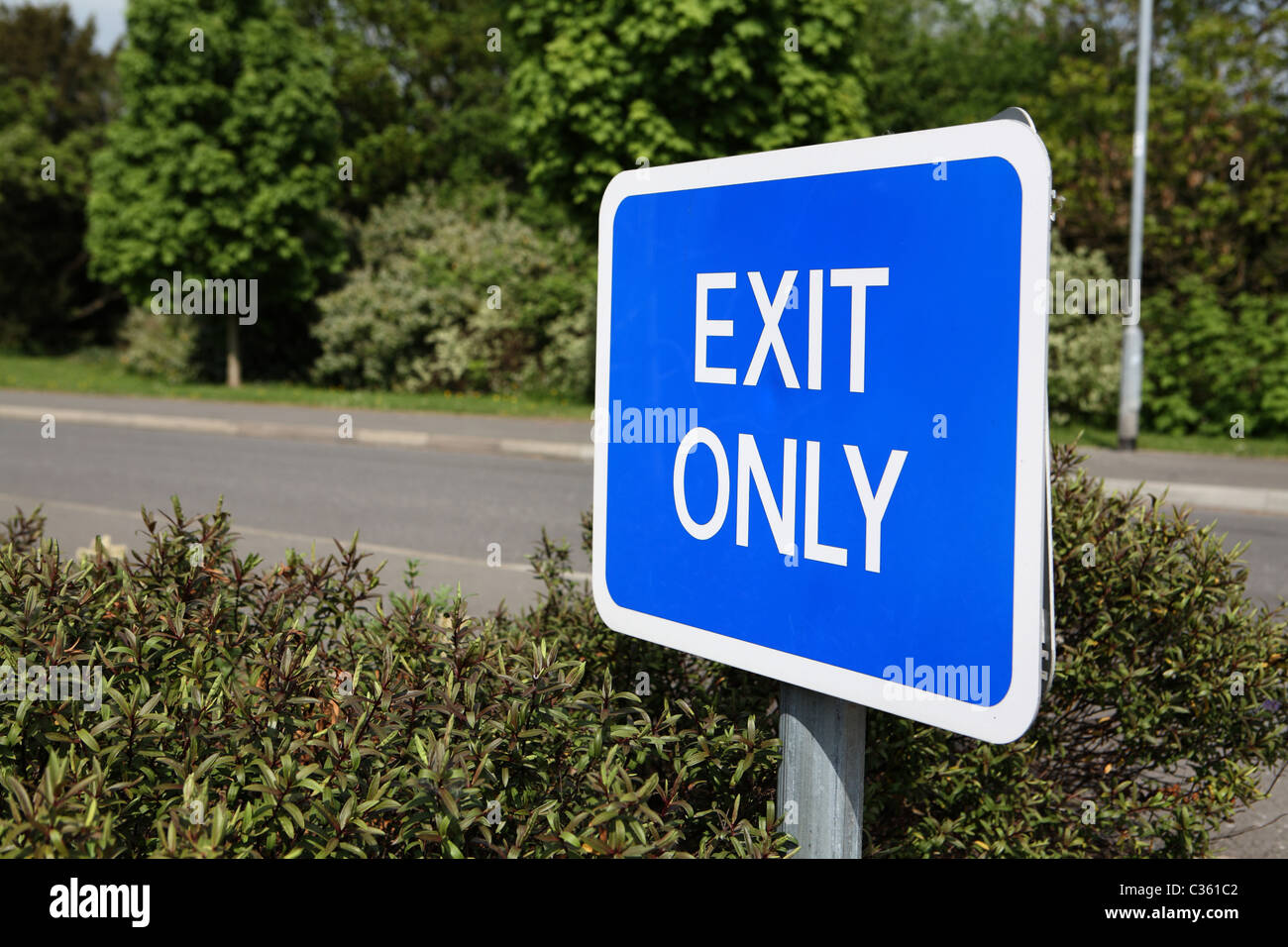 Exit only sign Stock Photo - Alamy