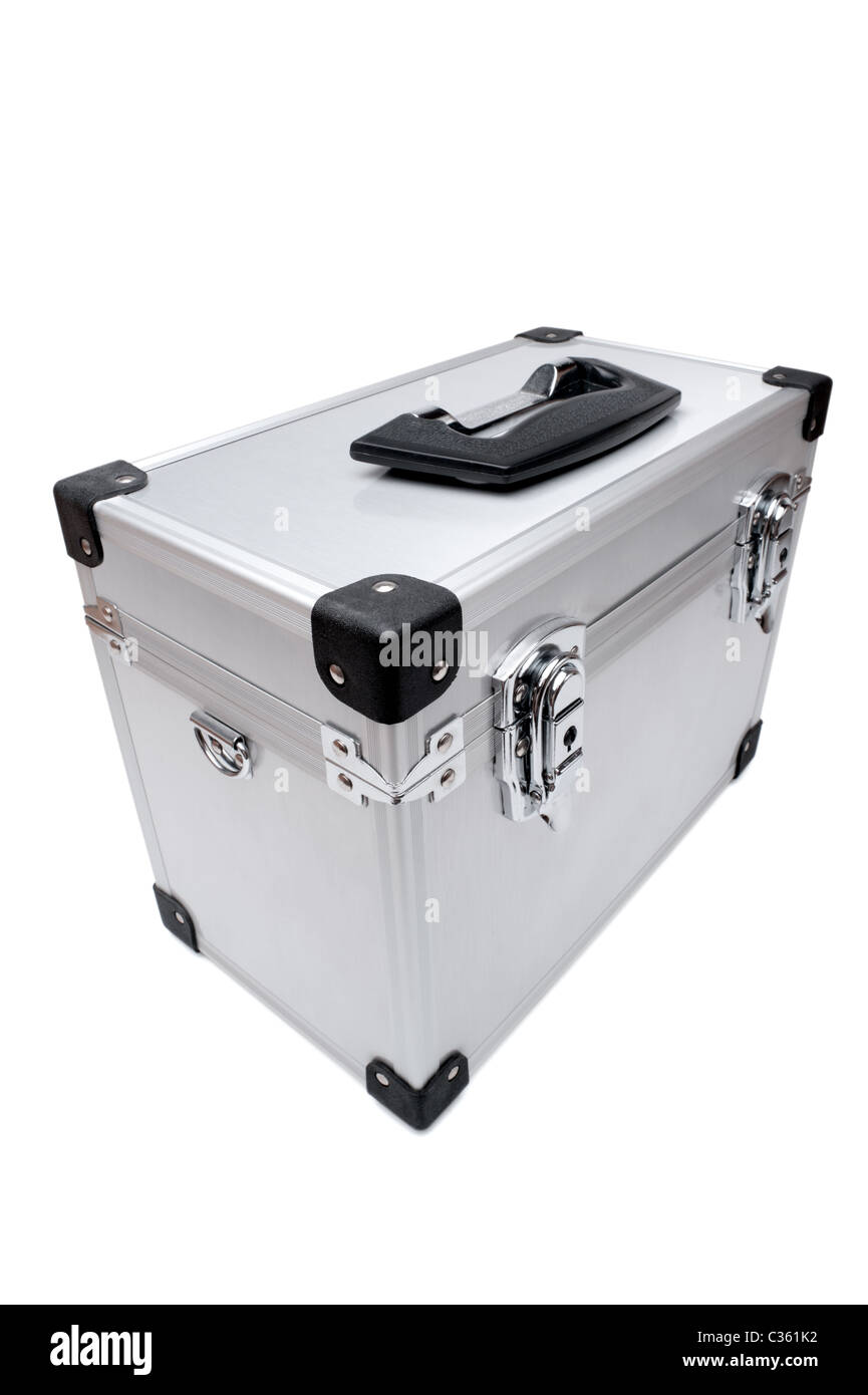 Metal case, isolated on white background Stock Photo - Alamy