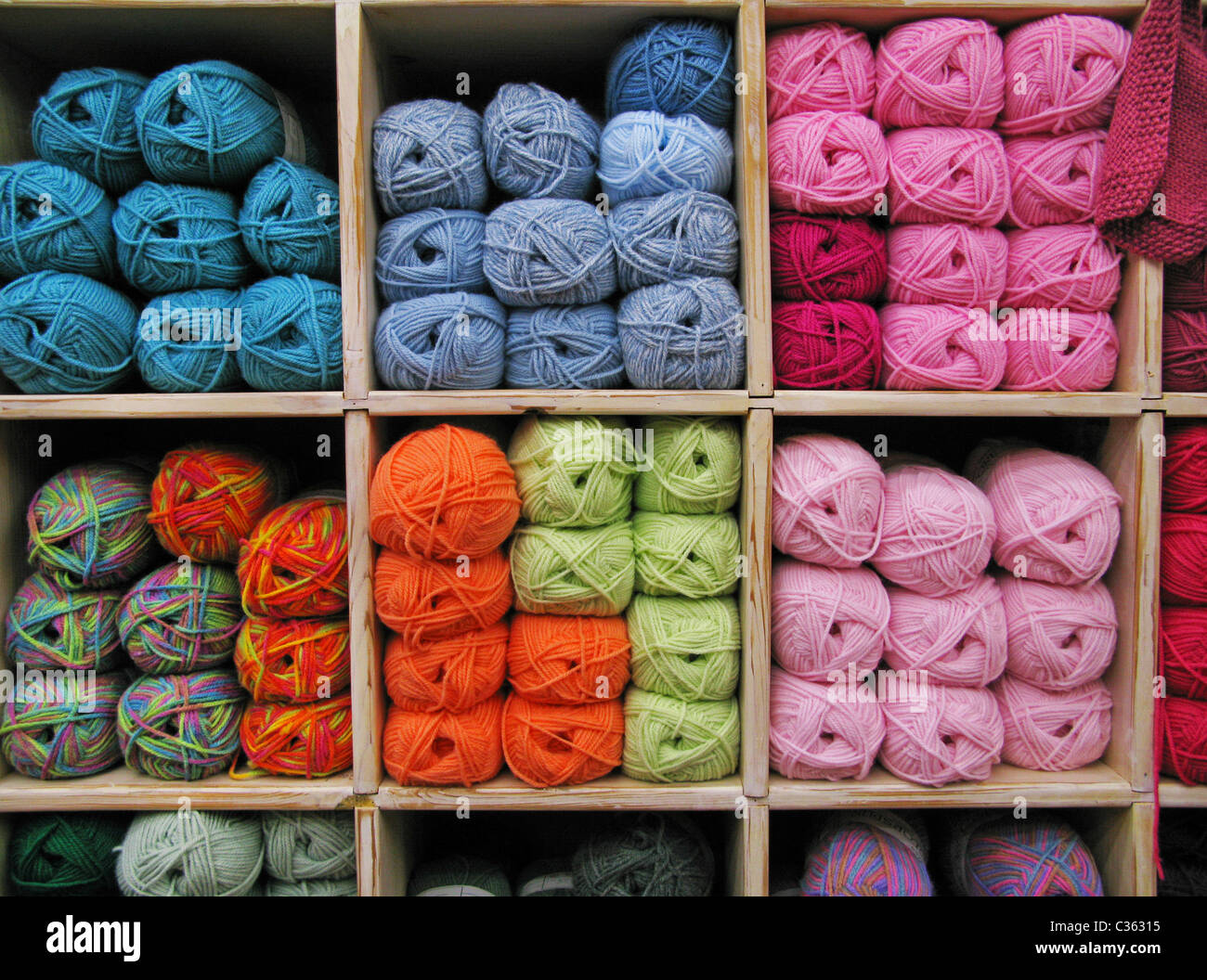 Stacks of yarn Stock Photo - Alamy