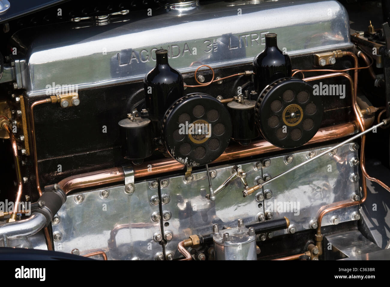 Lagonda 3.5 litre engine. A famous British motor car founded in 1906 in ...