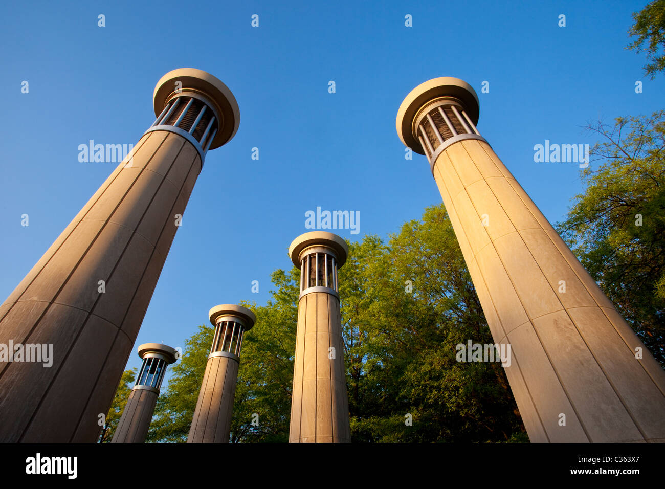 Carillon bell towers in Bicentennial Park, Nashville Tennessee USA ...