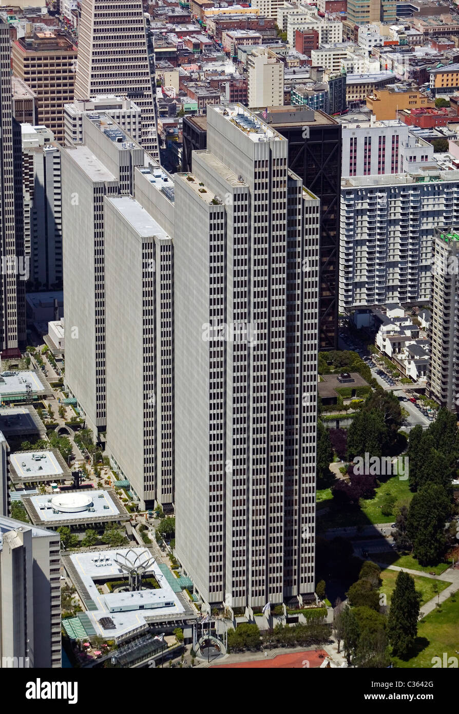 aerial photograph Embarcadero Center office skyscrapers San Francisco ...