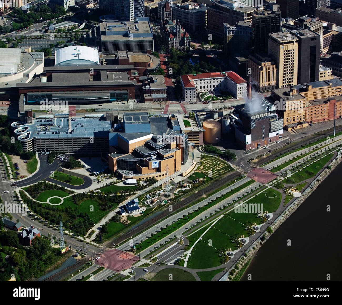 aerial view above Science Museum St. Paul Minnesota Stock Photo - Alamy