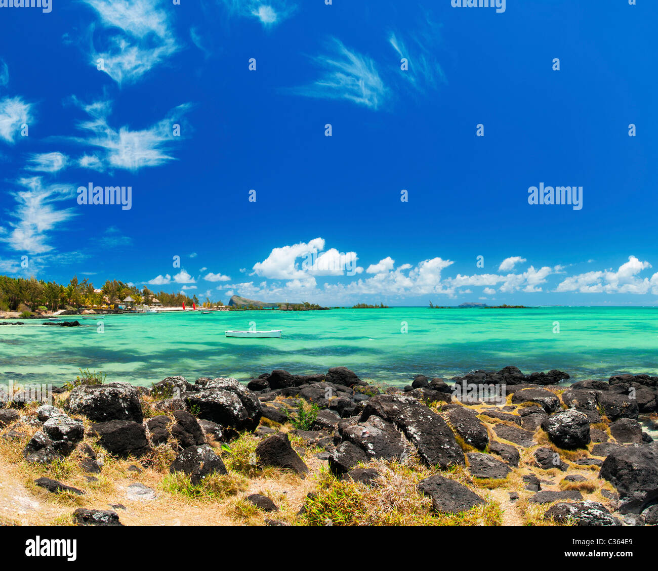 The bay of Anse la Raie (north-west of Grand Gaube), Riviere Du Rempart ...