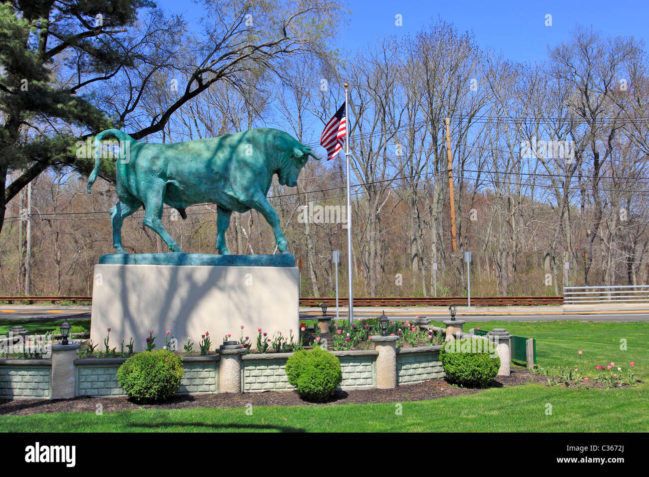 The Bull Monument, commemorating the founding of Smithtown, Long Island ...