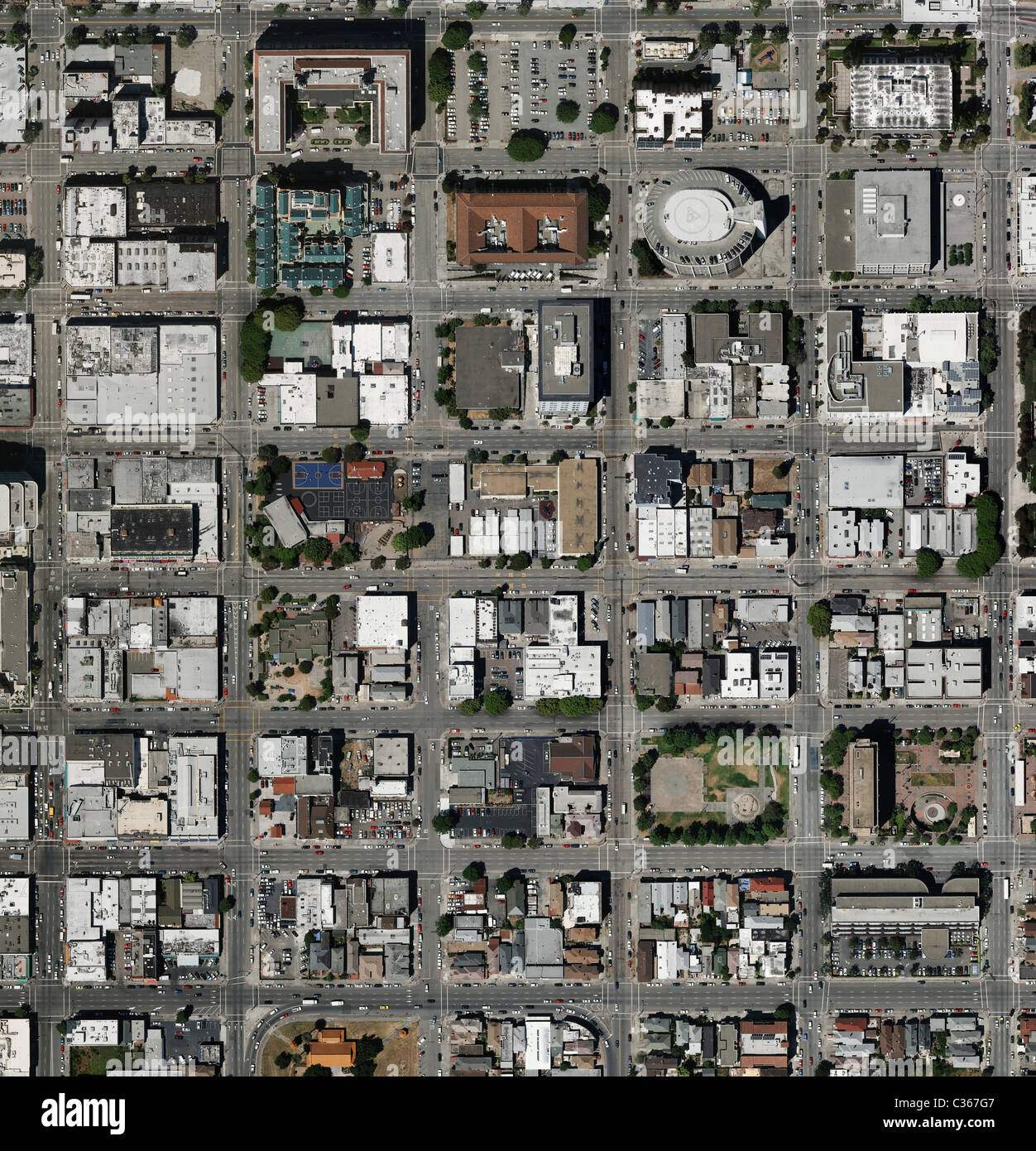 aerial view city grid Stock Photo - Alamy