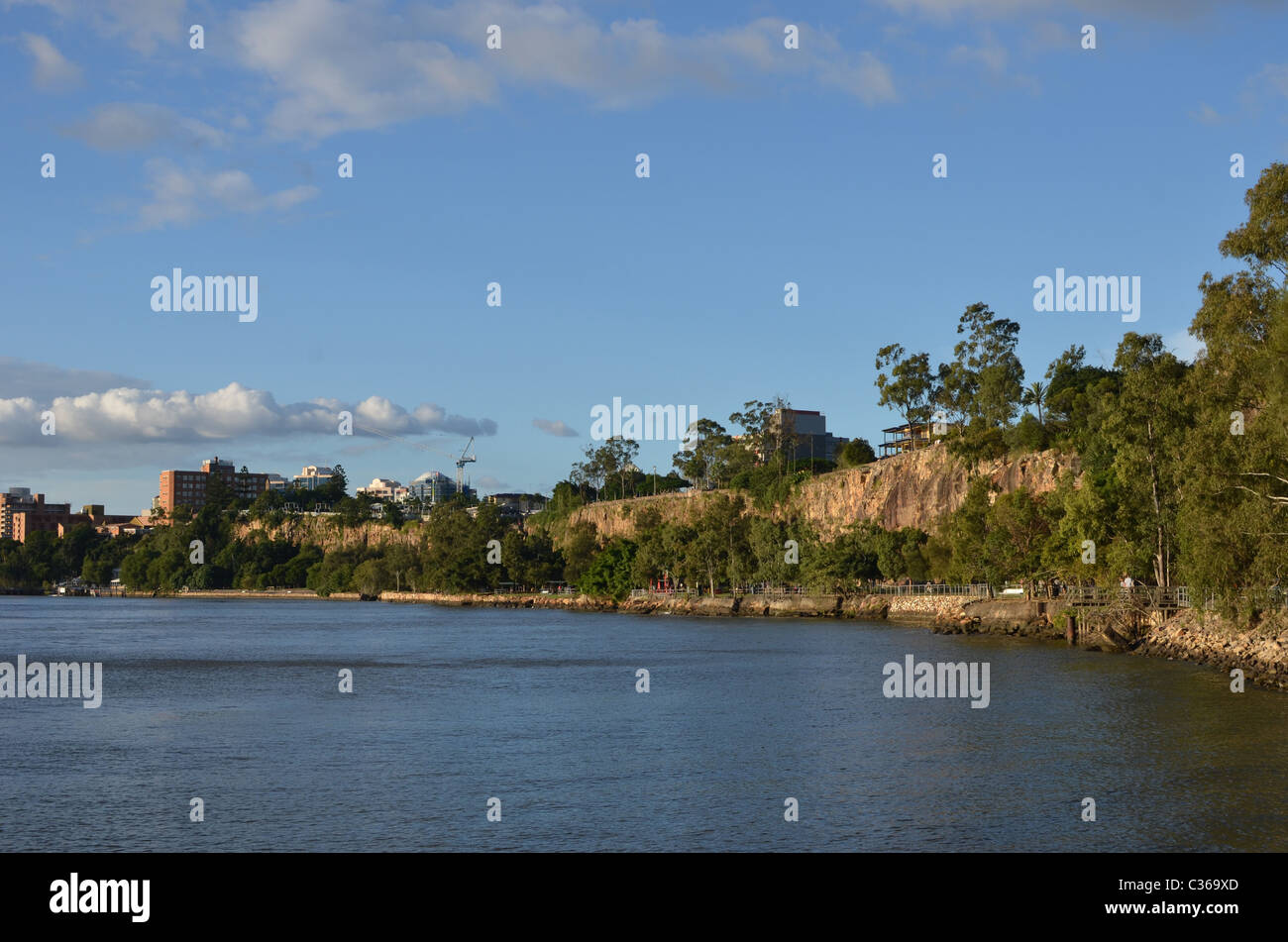 Kangaroo Point Cliffs in Brisbane, with the Brisbane River in the ...