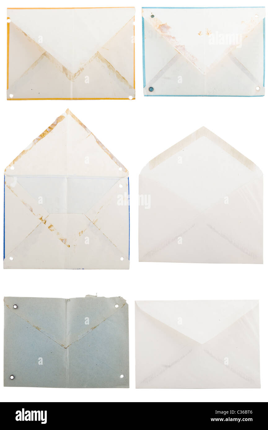 different shape from old envelopes, vintage symbol of communication ...
