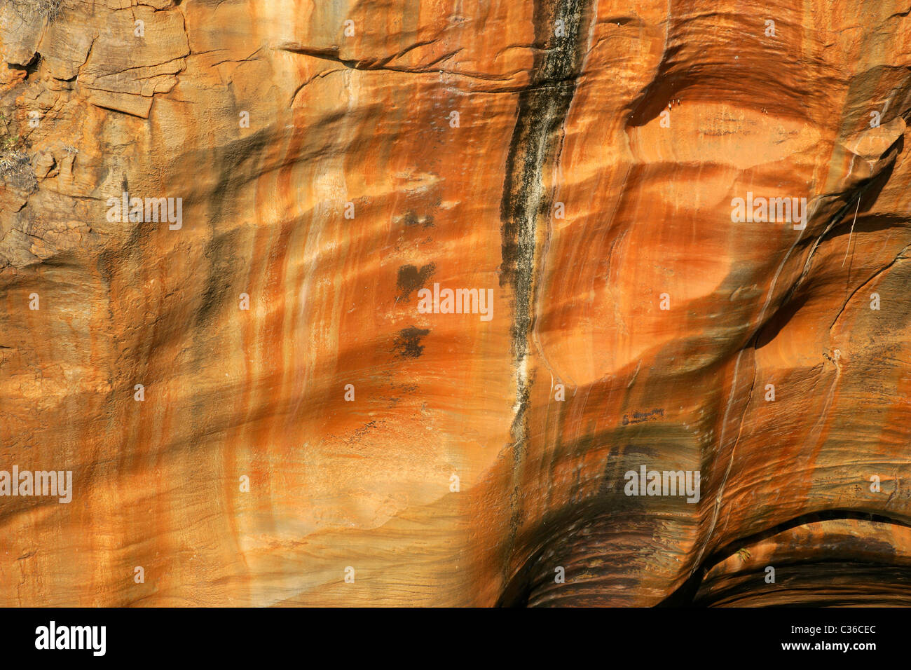 Red rocks at Bourke's Luck potholes in the Blyde river, Mpumalanga ...