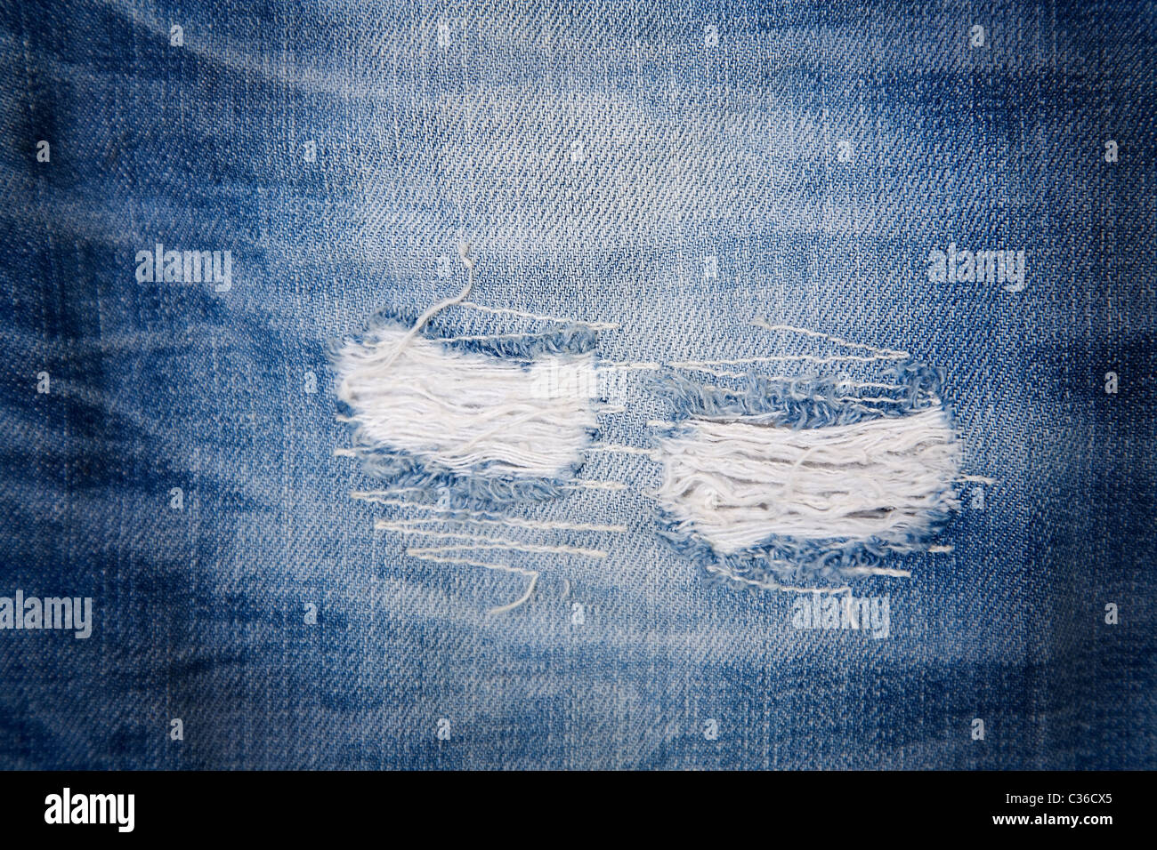 Stitch worn denim fabric hi-res stock photography and images - Alamy