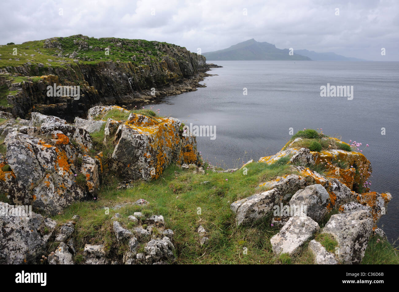View from the An Aird peninsula on the Isle of Skye in Scotland towards ...