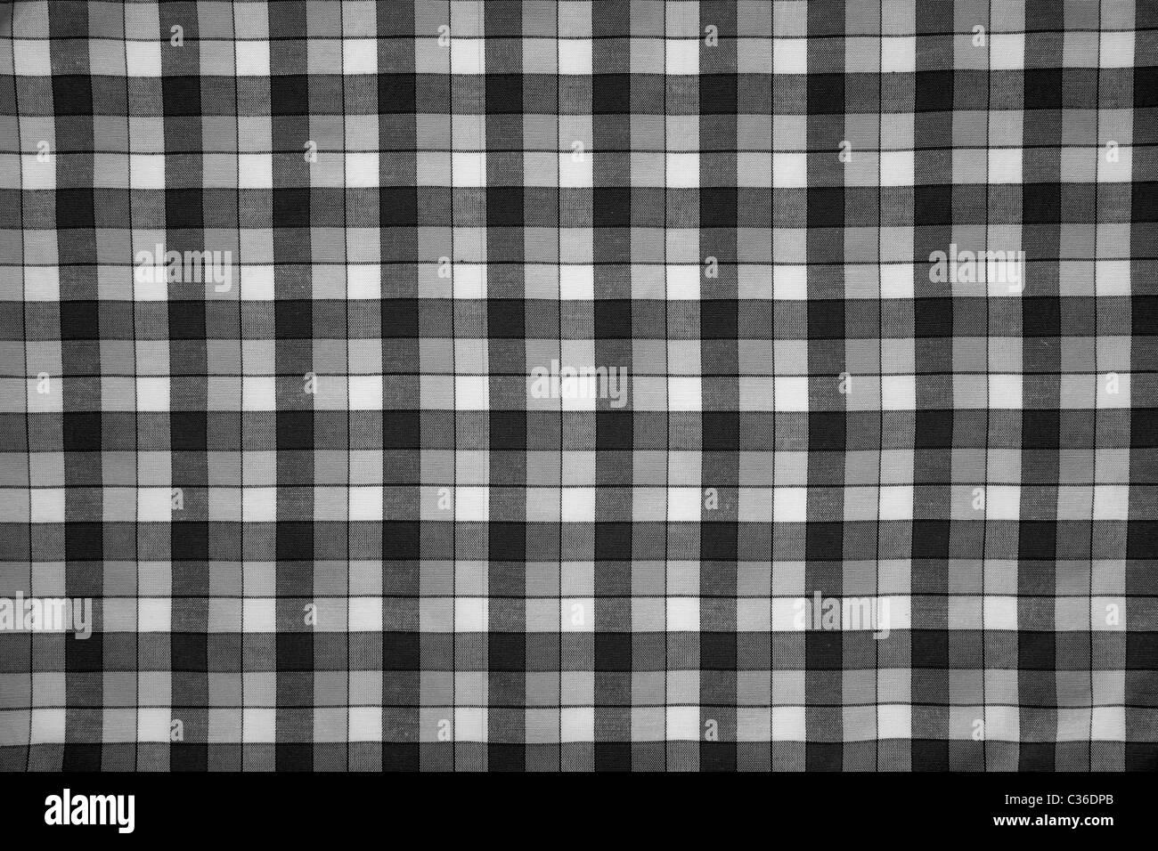 detail of fabric print with black and white grid Stock Photo - Alamy