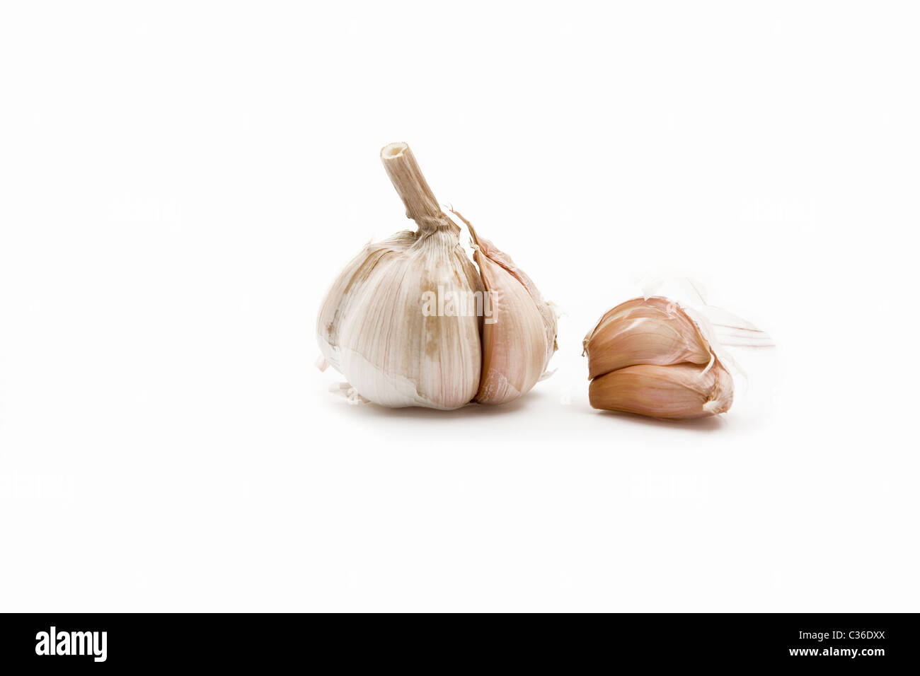 front view of garlic on white background Stock Photo - Alamy