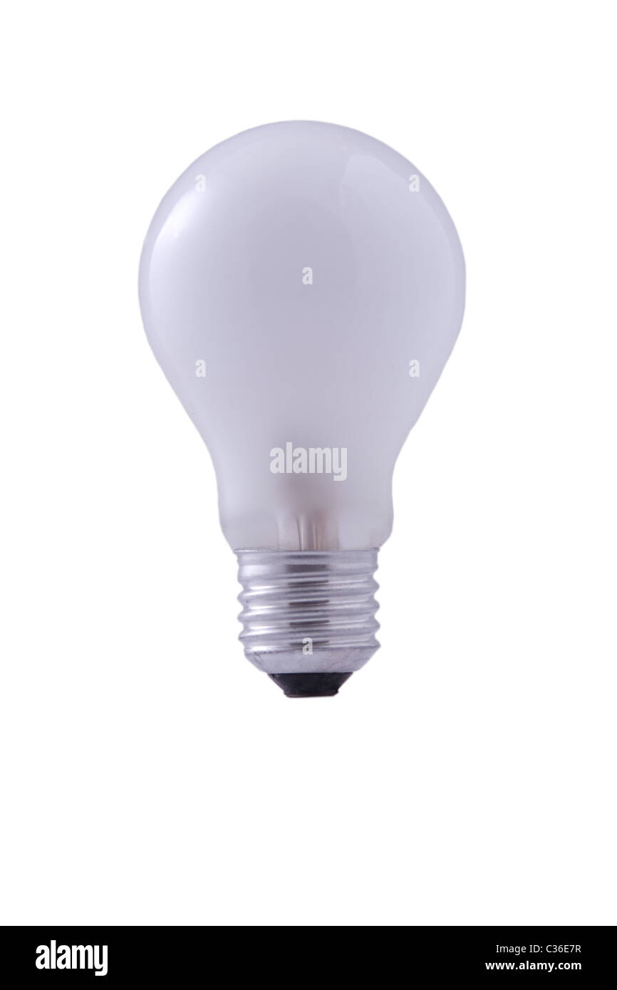 An idea or just a light bulb on white background Stock Photo - Alamy