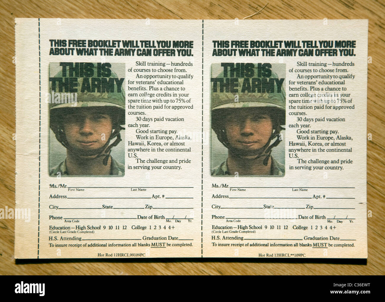 USA Army recruitment advert 1970s Stock Photo - Alamy