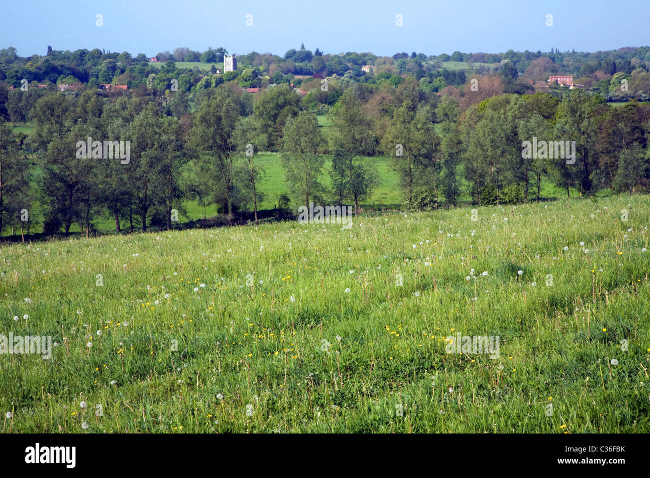 Dedham Vale river Stour valley view from Flatford Suffolk England Stock ...