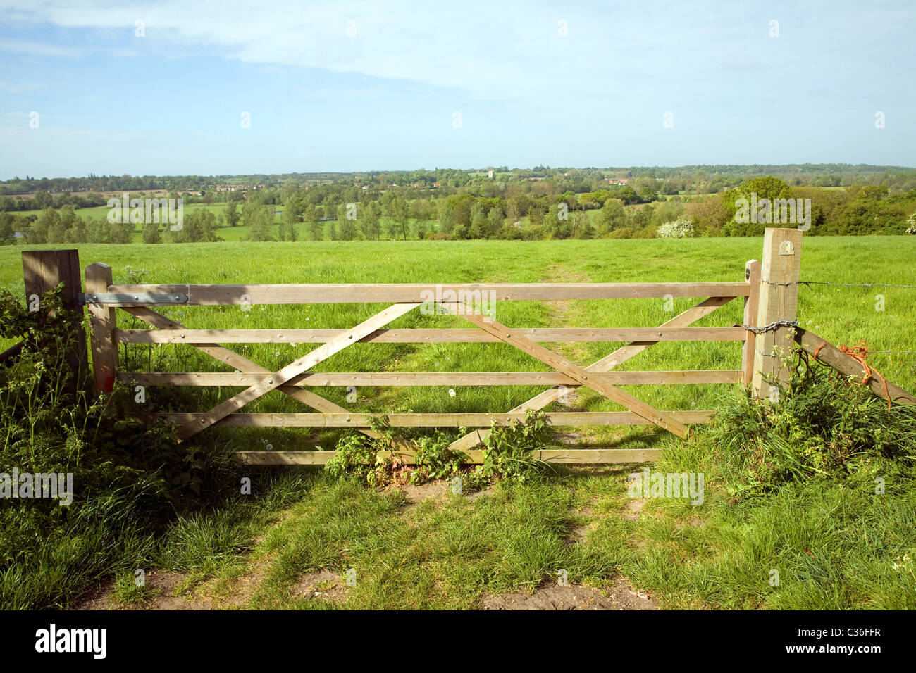 Dedham Vale river Stour valley view from Flatford Suffolk England Stock ...