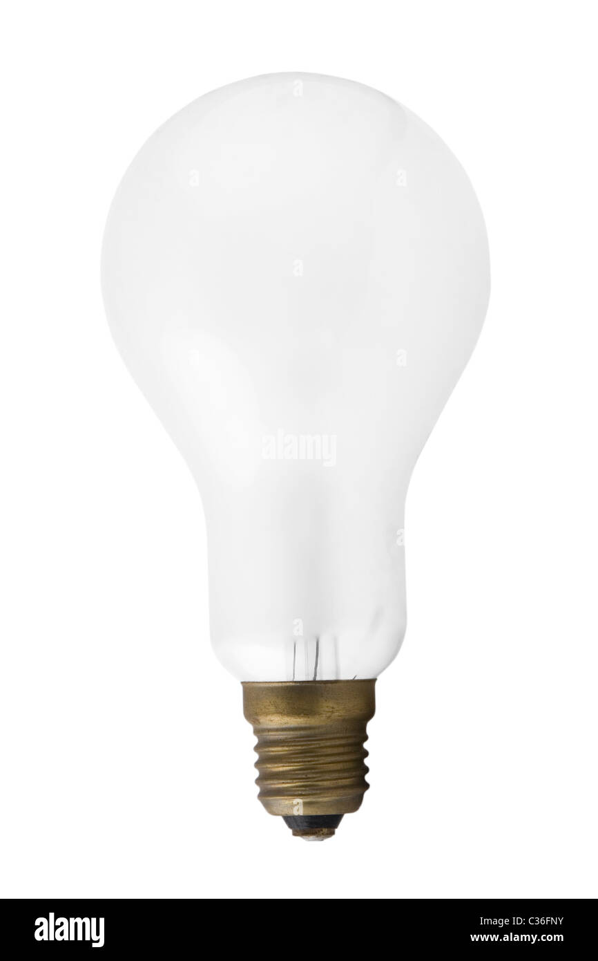 Single light bulb isolated on a white background Stock Photo - Alamy