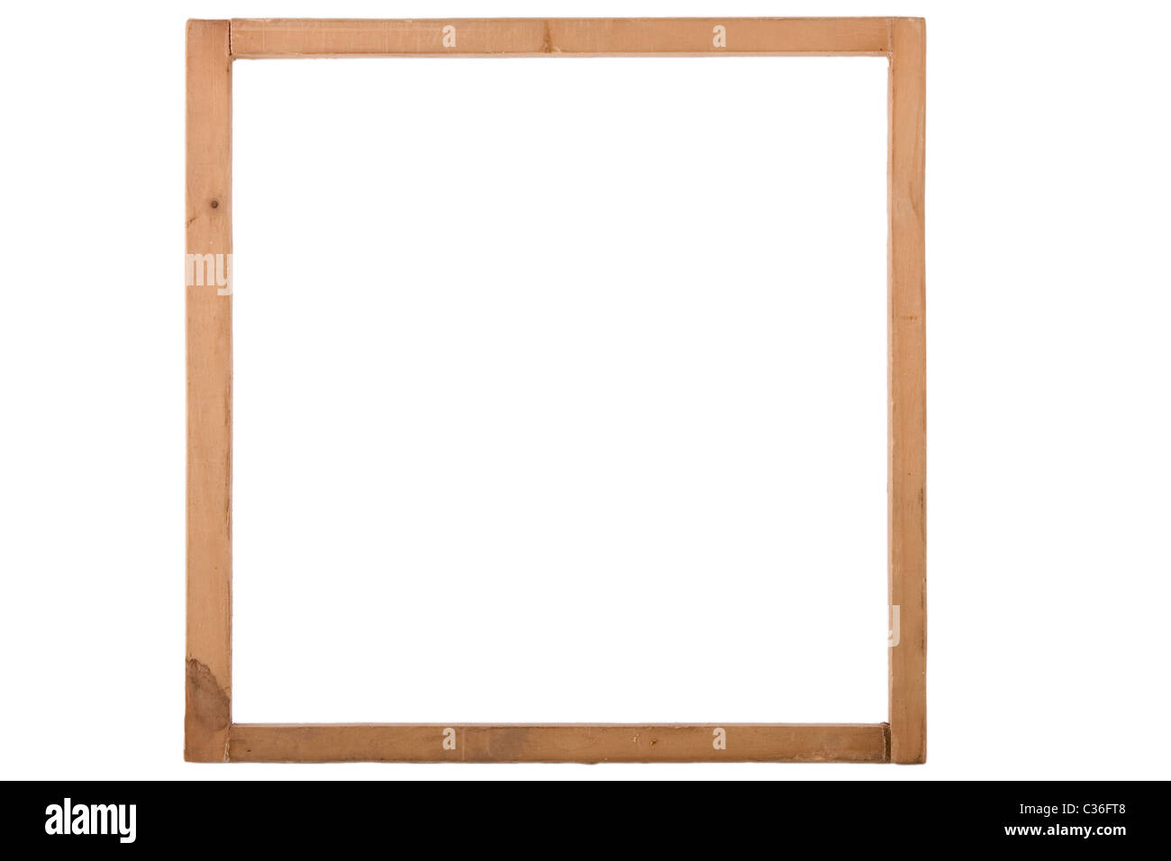 empty old wooden frame on white background Stock Photo - Alamy