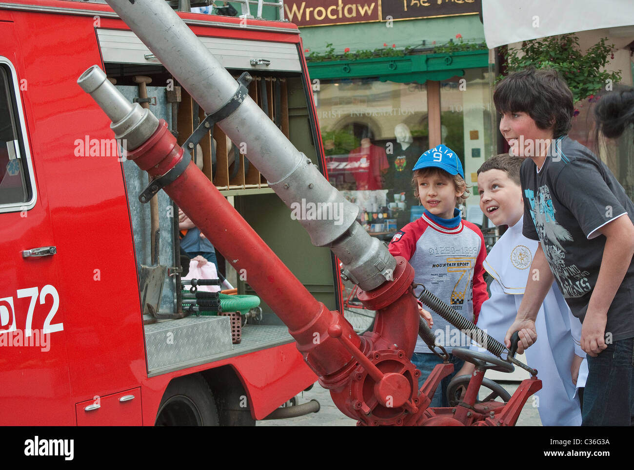Young firemen scene hi-res stock photography and images - Alamy