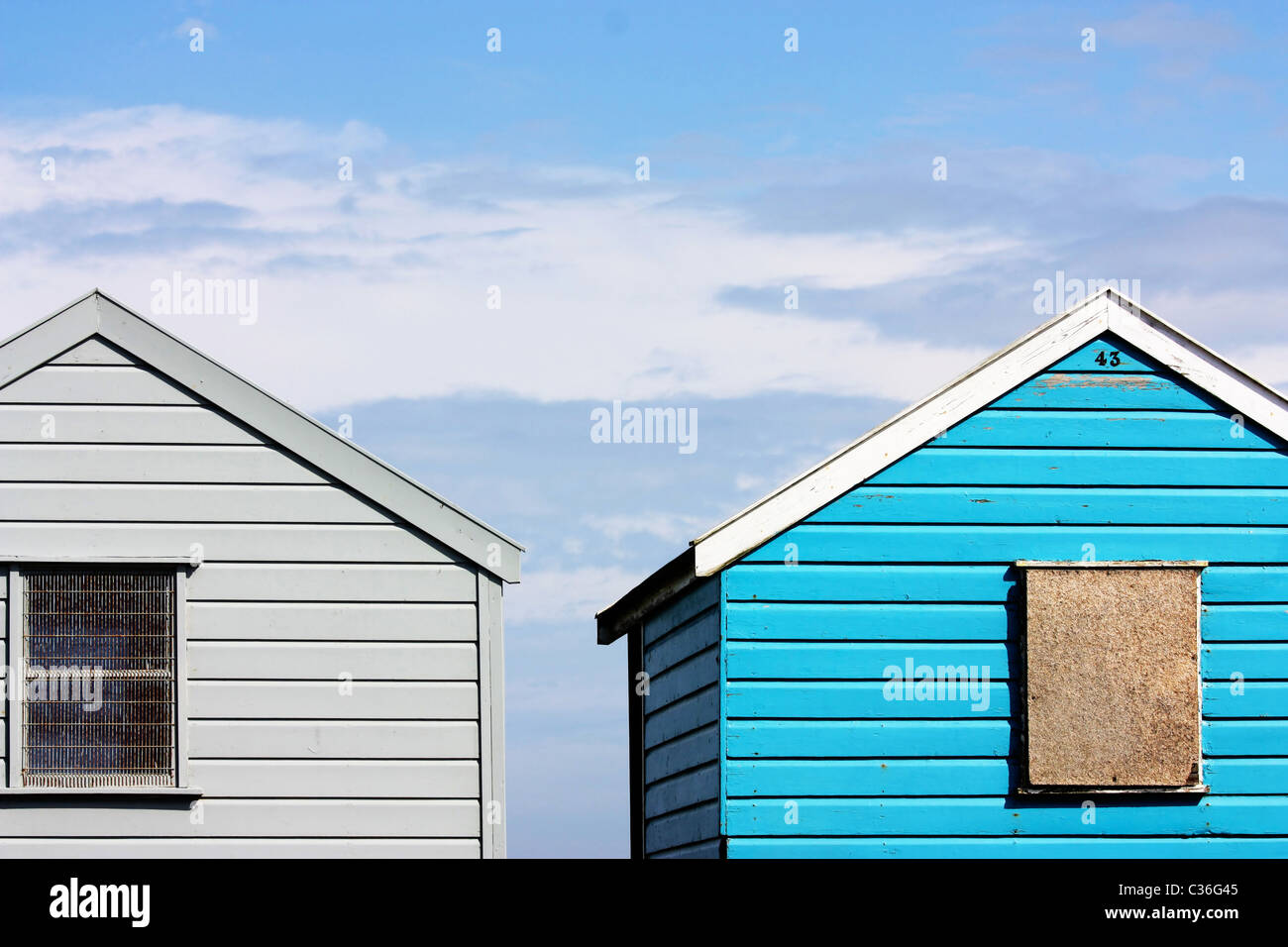 old bathing huts from the victorian age Stock Photo - Alamy