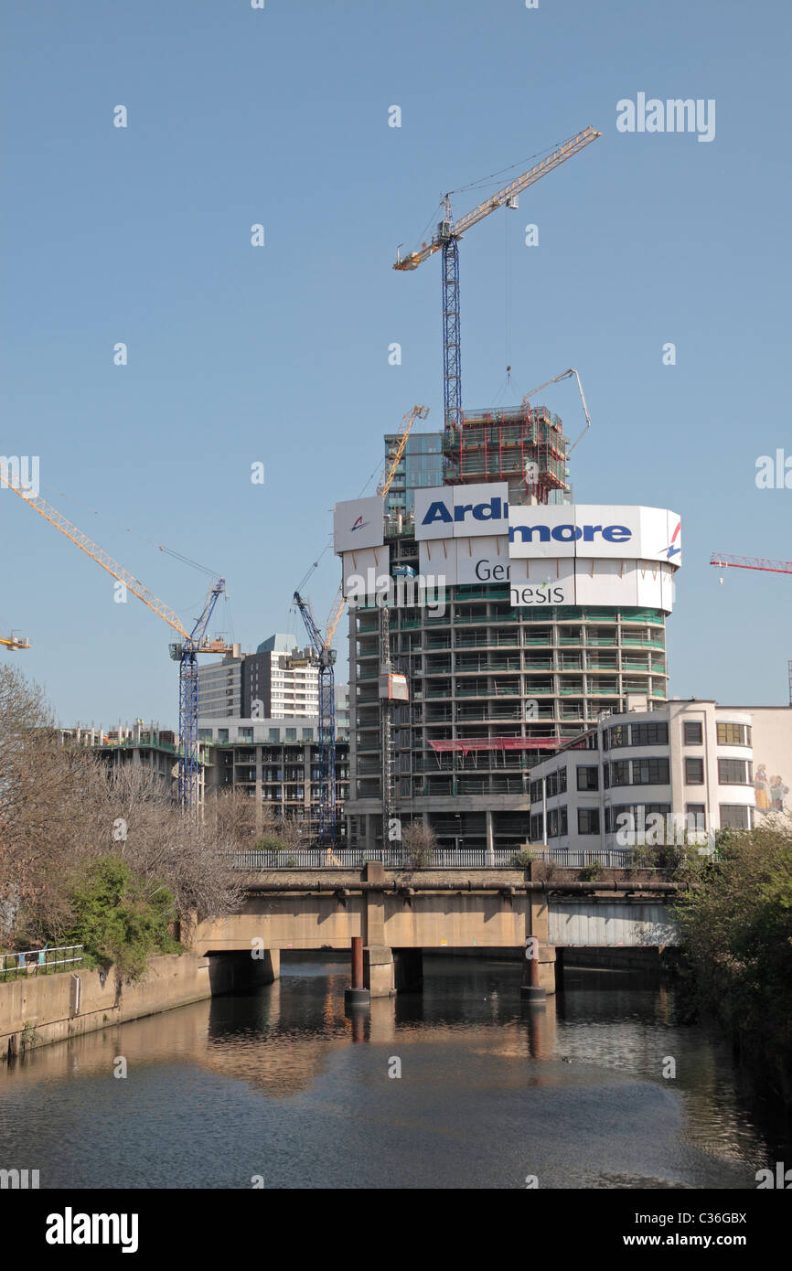 Tower cranes over a design and build housing development project (by ...