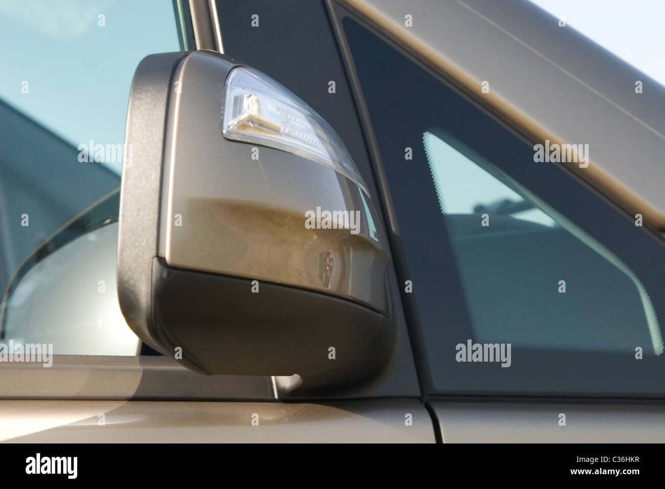 detail of car mirror with light signal Stock Photo - Alamy