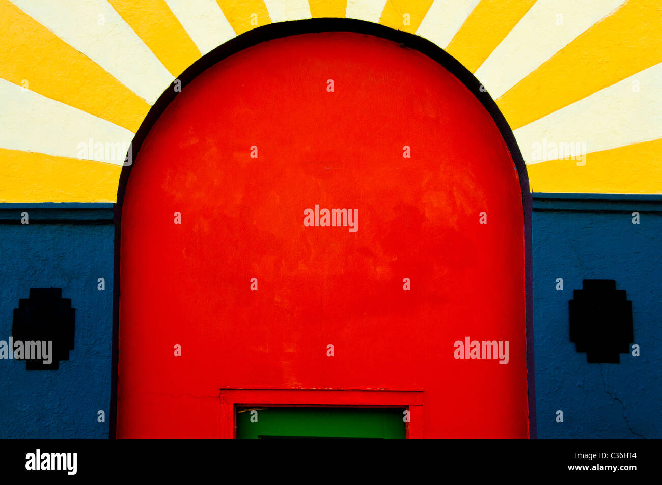 Abstract patterns of color on restored historic buildings Stock Photo ...