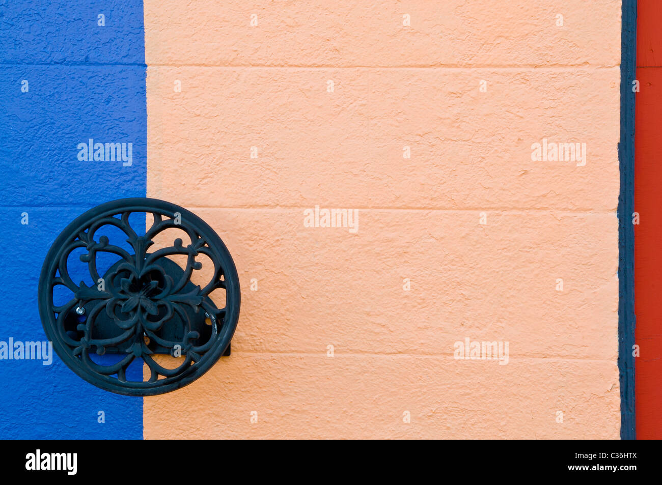 Abstract patterns of color on restored historic buildings Stock Photo ...