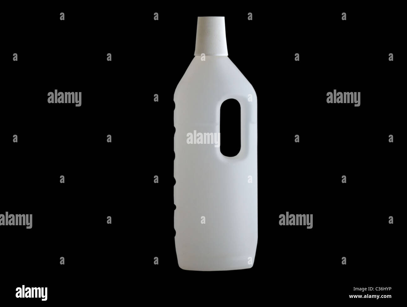 front view of a plastic bottle on black background Stock Photo - Alamy
