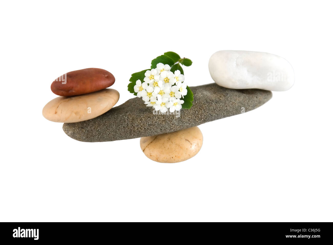 Front view of balancing stones over a white background Stock Photo - Alamy