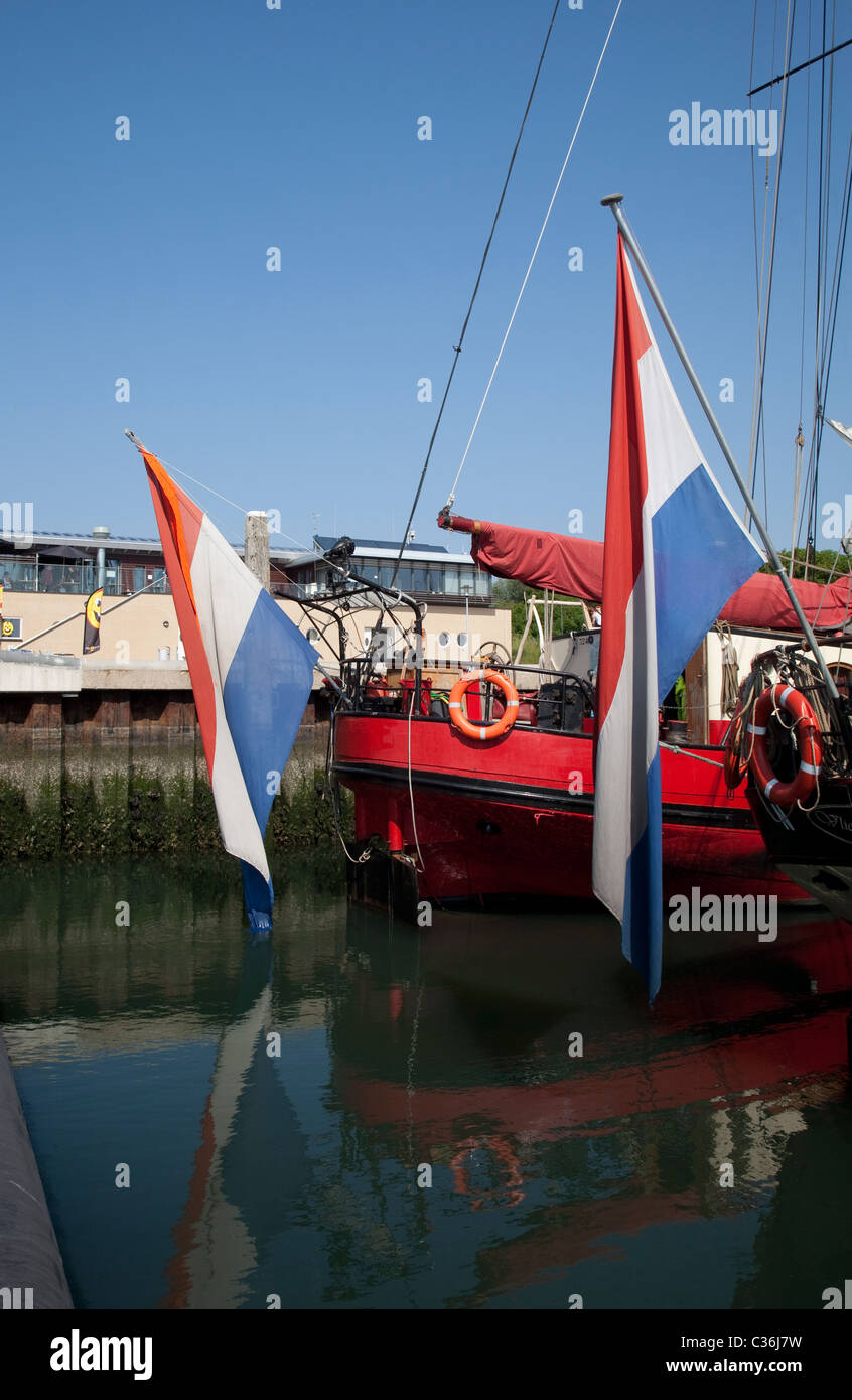 Dutch Barges in Vlieland Stock Photo - Alamy