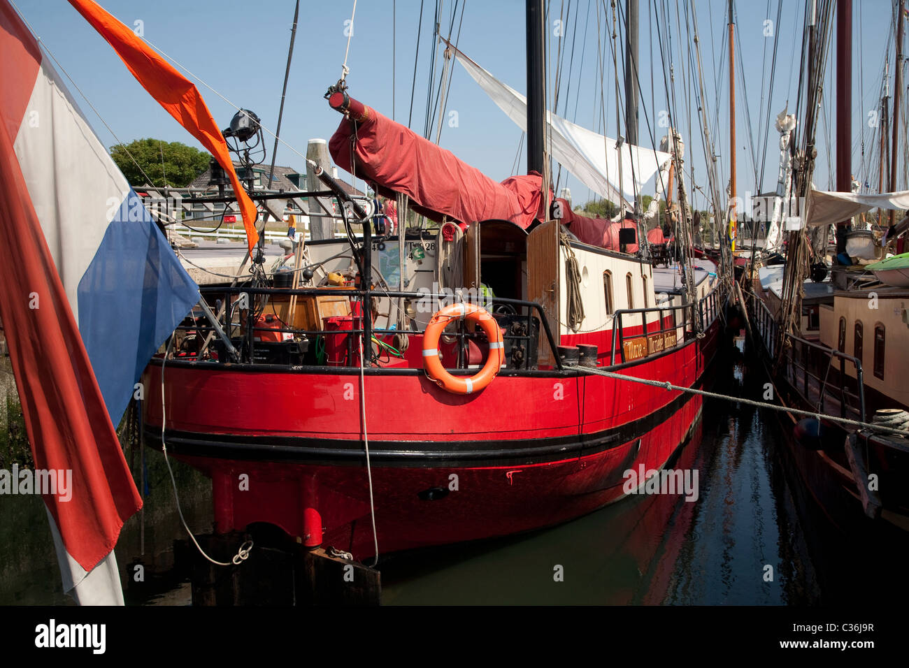 Dutch Barges in Vlieland Stock Photo - Alamy