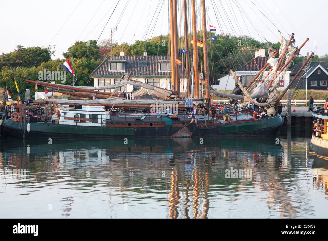 Dutch Barges in Vlieland Stock Photo - Alamy