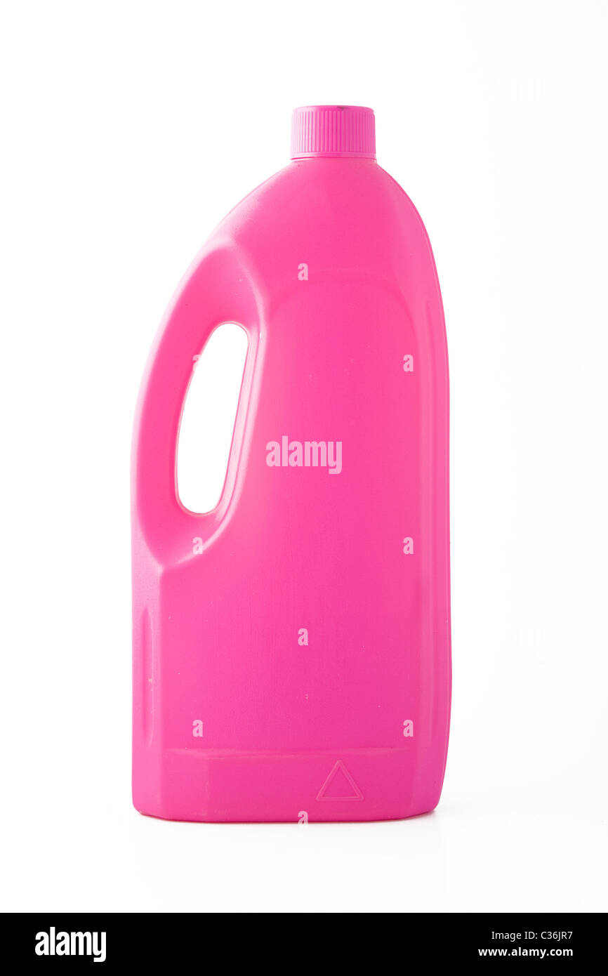 pink bottle, cleaning product on white background Stock Photo - Alamy