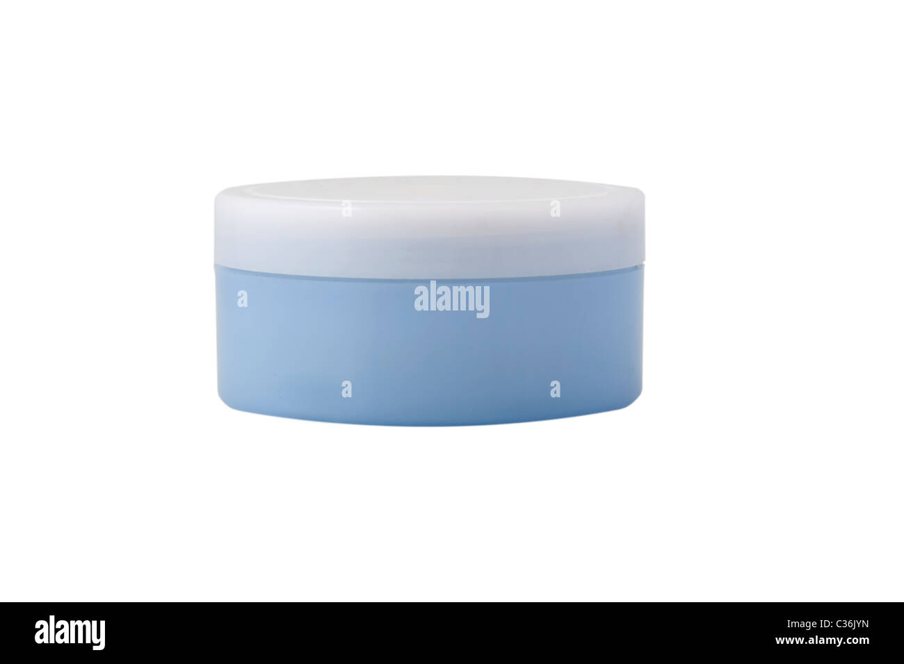 front view of blue cream bottle on white background Stock Photo - Alamy