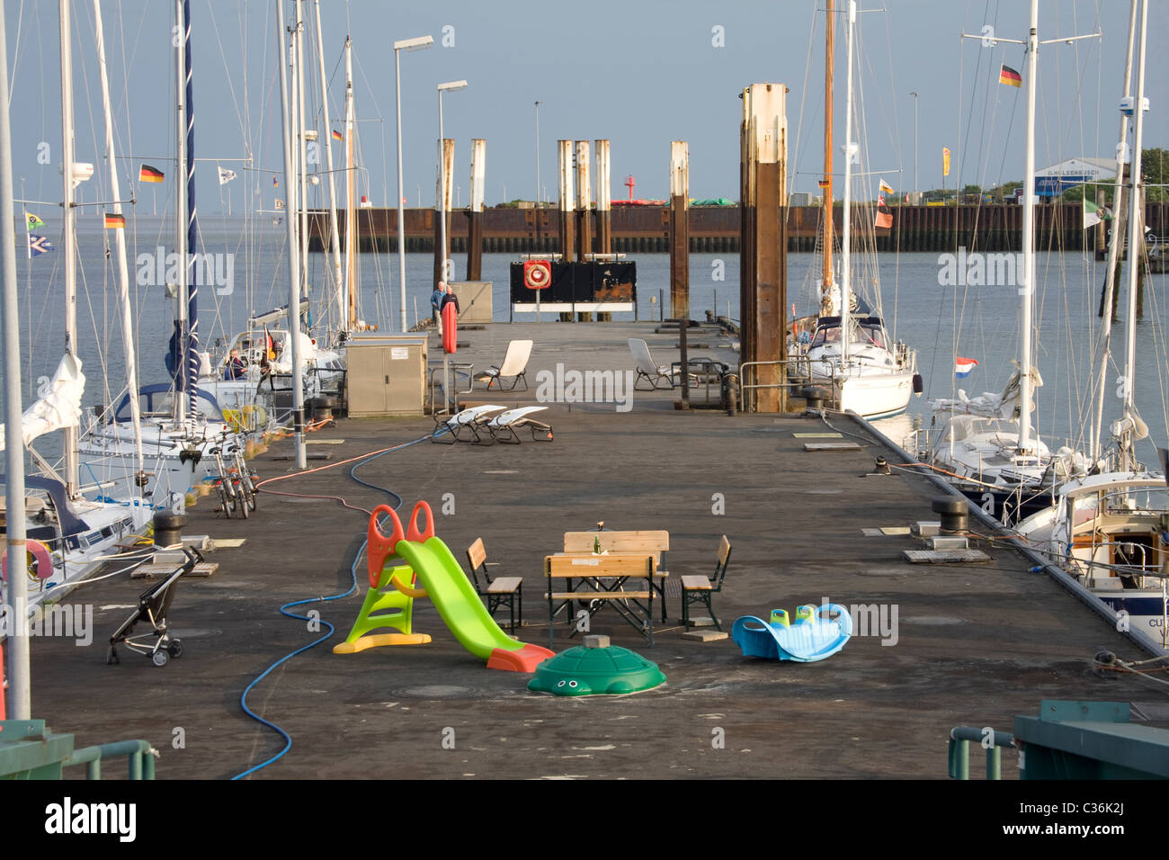 Dock for Sail Boats Yachts Borkum Germany Stock Photo - Alamy