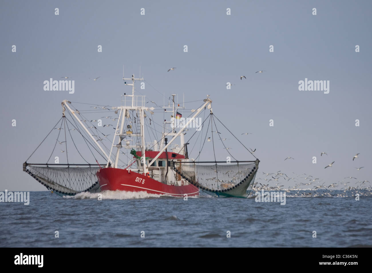 German Fishing Boat Trawler Borkum Germany Stock Photo - Alamy