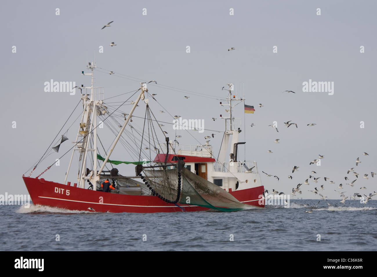 German Fishing Boat Trawler Borkum Germany Stock Photo - Alamy