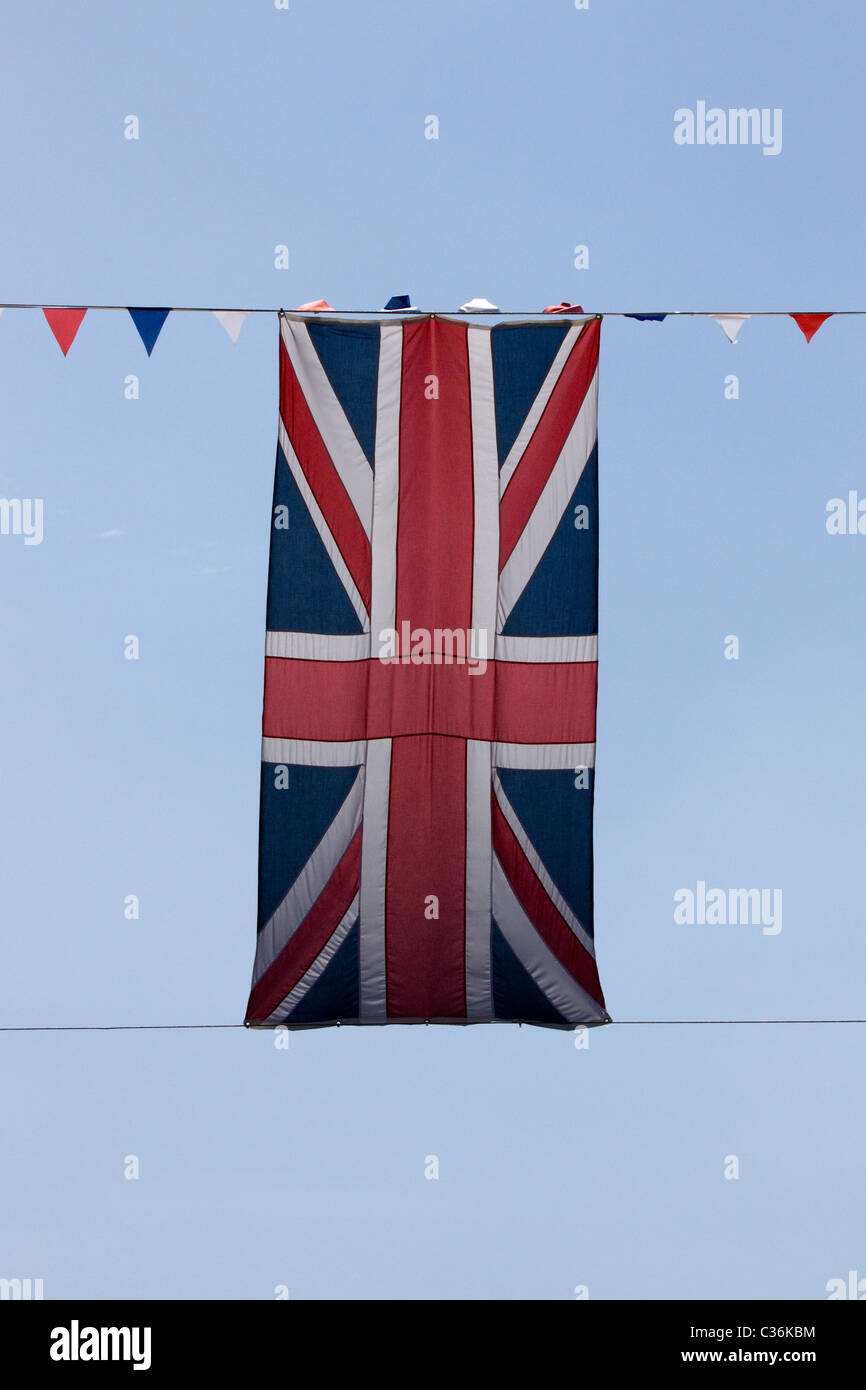Union Jack hanging in London Stock Photo - Alamy