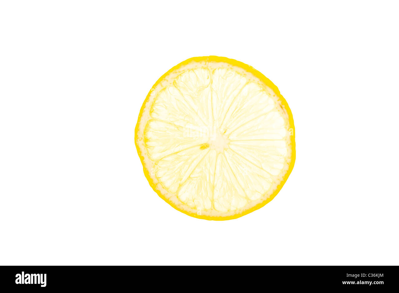 slice of fresh yellow lemon on white background Stock Photo - Alamy